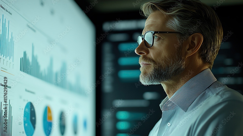 Managementfocused business plan chart with AI integration, data ...