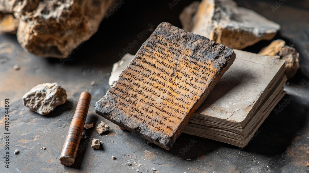 Antique Parchment Manuscript with Ancient Text and Scriptures Stock ...