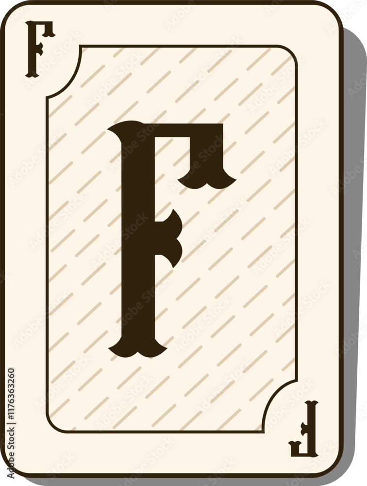 Playing Card Letter Alphabet Vector Element F Stock Vector | Adobe Stock