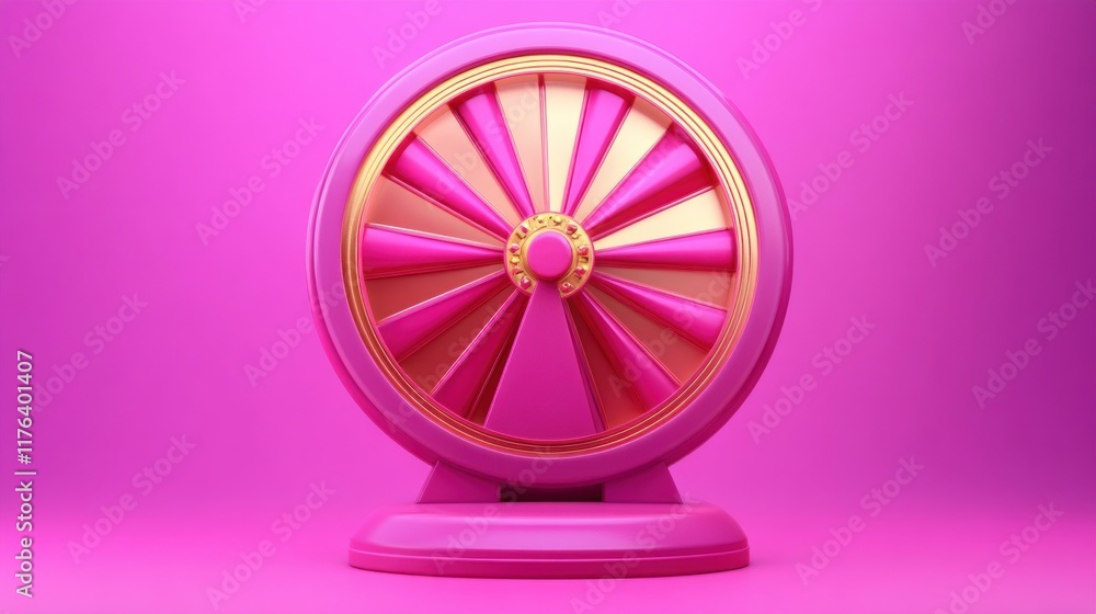 Dynamic pink fortune wheel with bold prize sections, perfect for ...