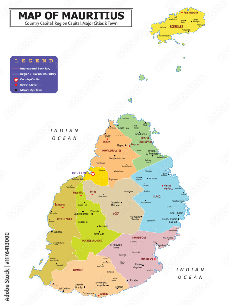 African Countries Geography Political map. Political map of country ...
