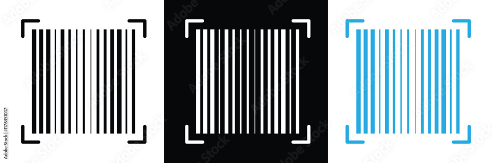 Barcode icon. flat style bar code vector on white background. vector ...