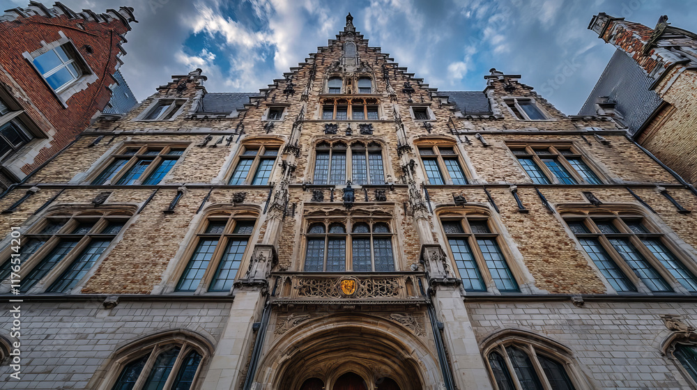 Belgium architecture landmarks, Bruges cathedrals, vector Brussels ...