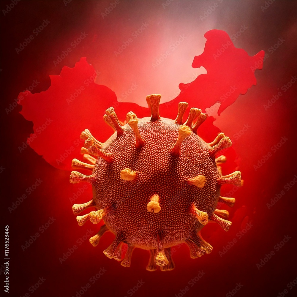 Foto de Stock Map of China with the virus has spread. Human ...