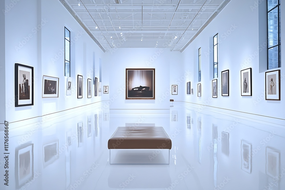 Elegant Art Gallery with Bright White Interiors Featuring Stunning ...