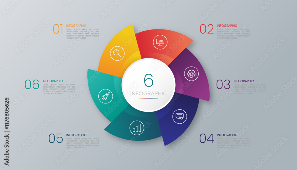 circle chart infographic templates for presentations Stock Vector ...