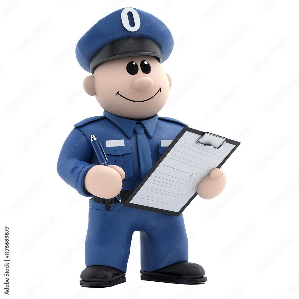 Probation officer holding clipboard and pen transparent background ...