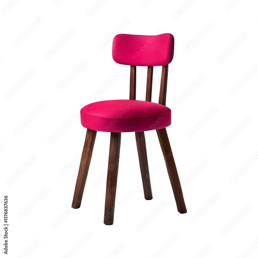 Isolated Hot pink and dark oak bar stool on a transparent background ...