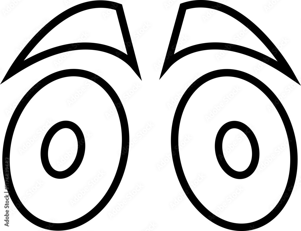 Cartoon eye icon. Expressive eyes vector. Caricature comic emotions or ...