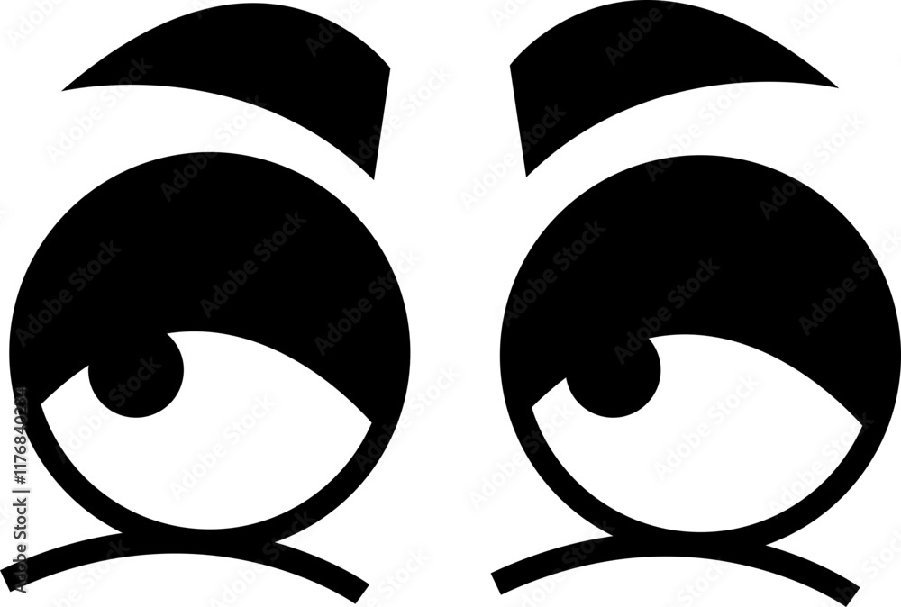 Cartoon eye icon. Expressive eyes vector. Caricature comic emotions or ...