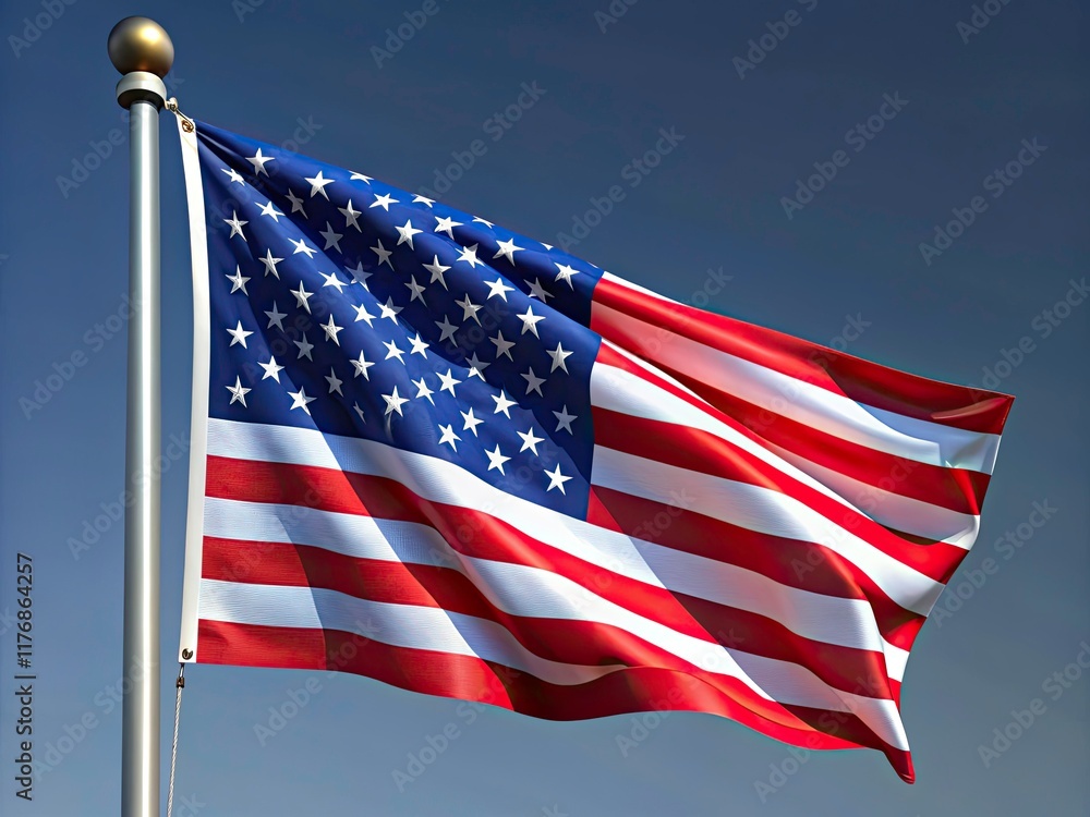 3D Animated US Flag, Alpha Background, Rule of Thirds Composition ...
