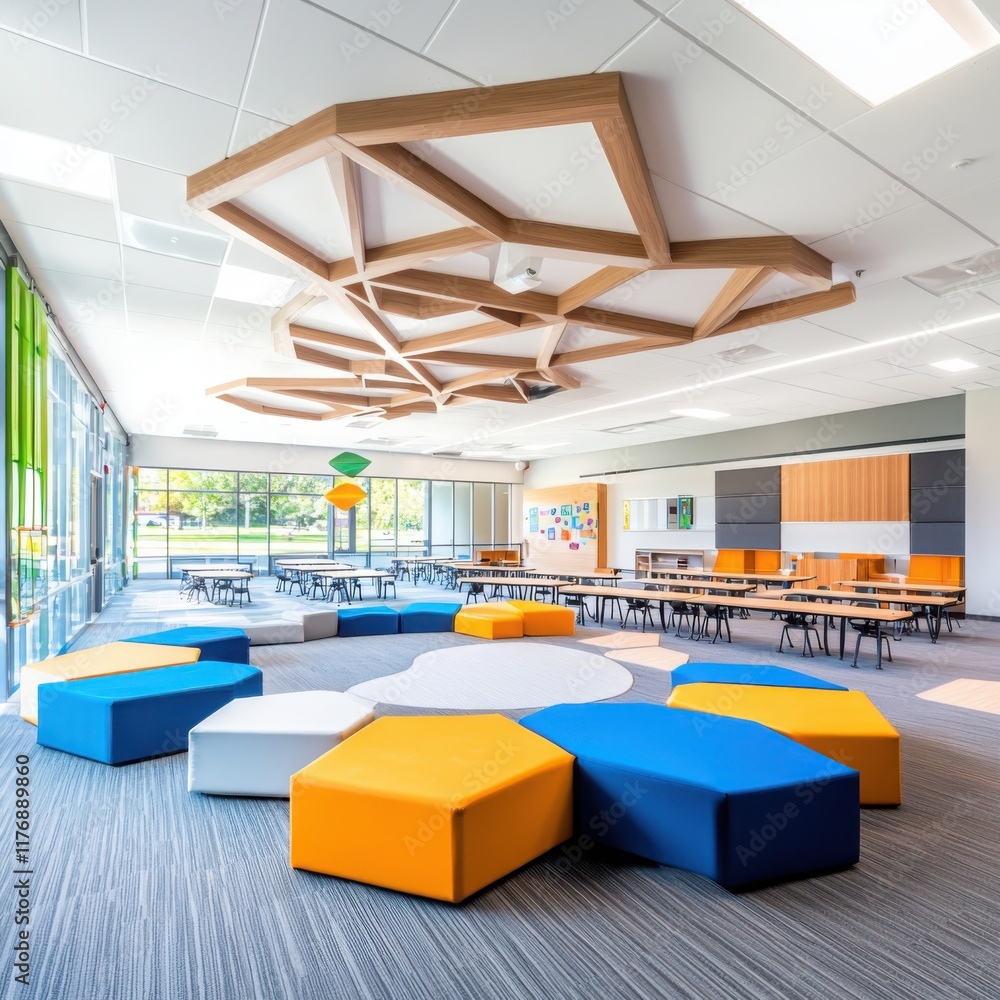 Ilustración de Stock Innovative classroom design featuring socratic ...