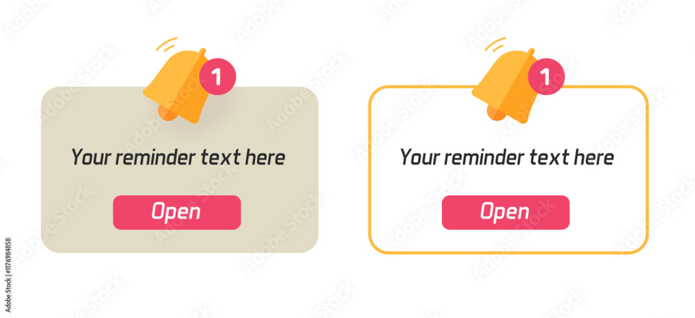 Alert notice ui ux reminder notification element vector graphic ...