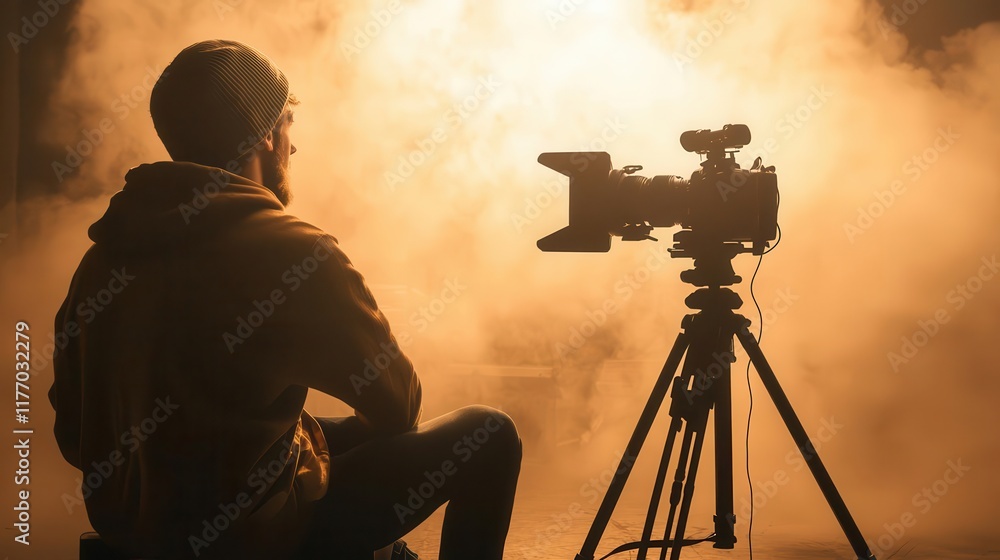 Film director storyboarding a groundbreaking narrative using augmented ...