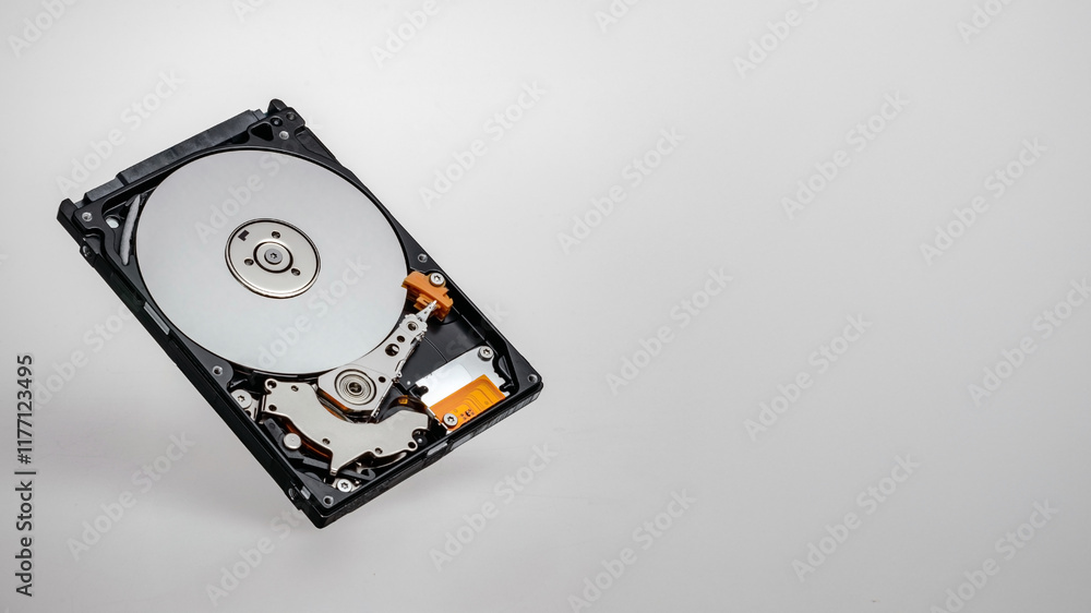 a computer's hard disk hdd data storage drive without shield isolated ...