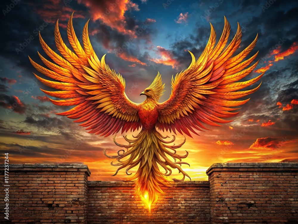 Architectural Photography: Rising Phoenix Tattoo Design, Glowing Ember ...