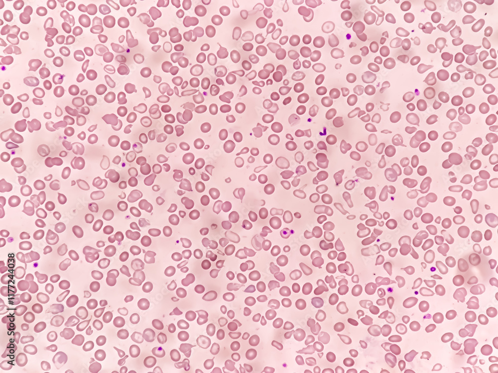 Foto de Stock Hematological slide of Microscopic image showing severe ...