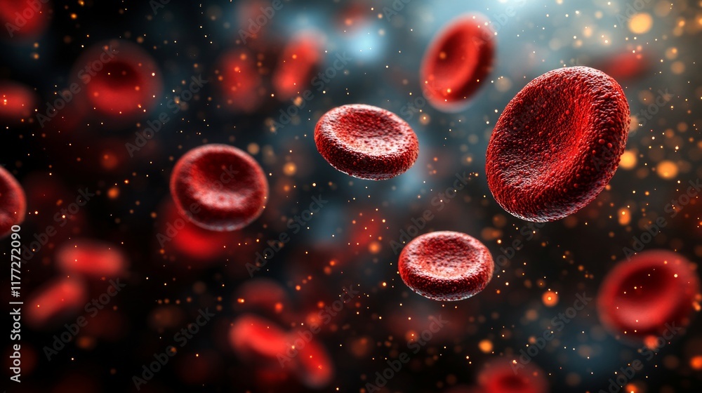 Microscopic View of Red Blood Cells in Vivid Detail, Highlighting ...