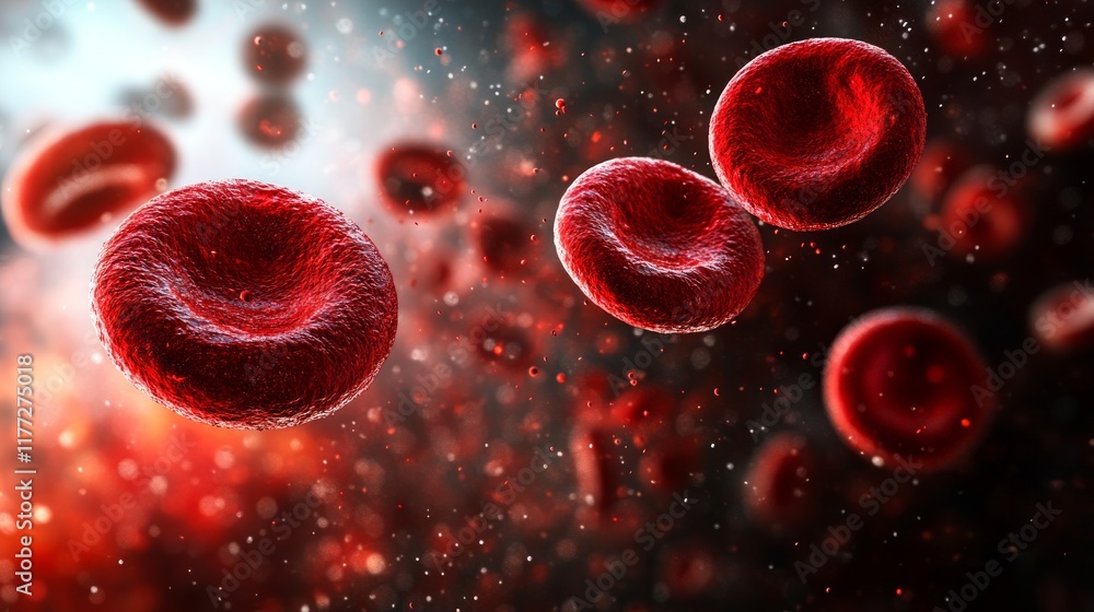 Microscopic View of Red Blood Cells in Vivid Detail, Highlighting ...