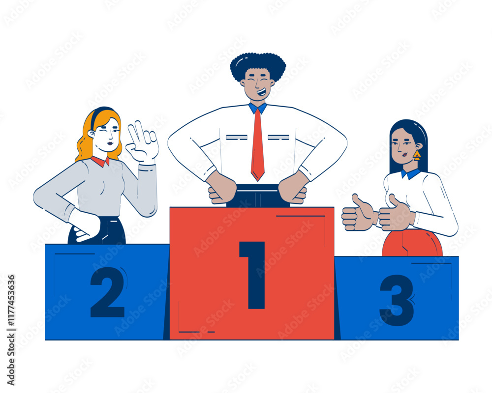 Business leadership doodle illustration concept. Success in commercial ...
