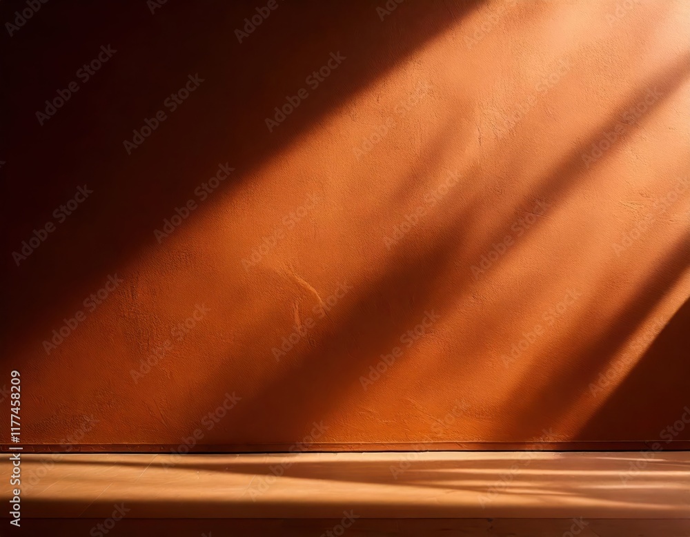 Sunbeams on Rustic Wall: A warm, inviting ray of sunlight streaks ...