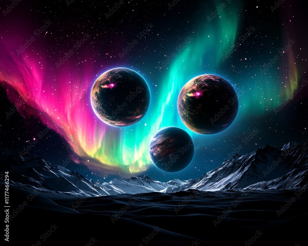 Celestial Dance of Planets in Orbit Visualization Cosmic Landscape ...