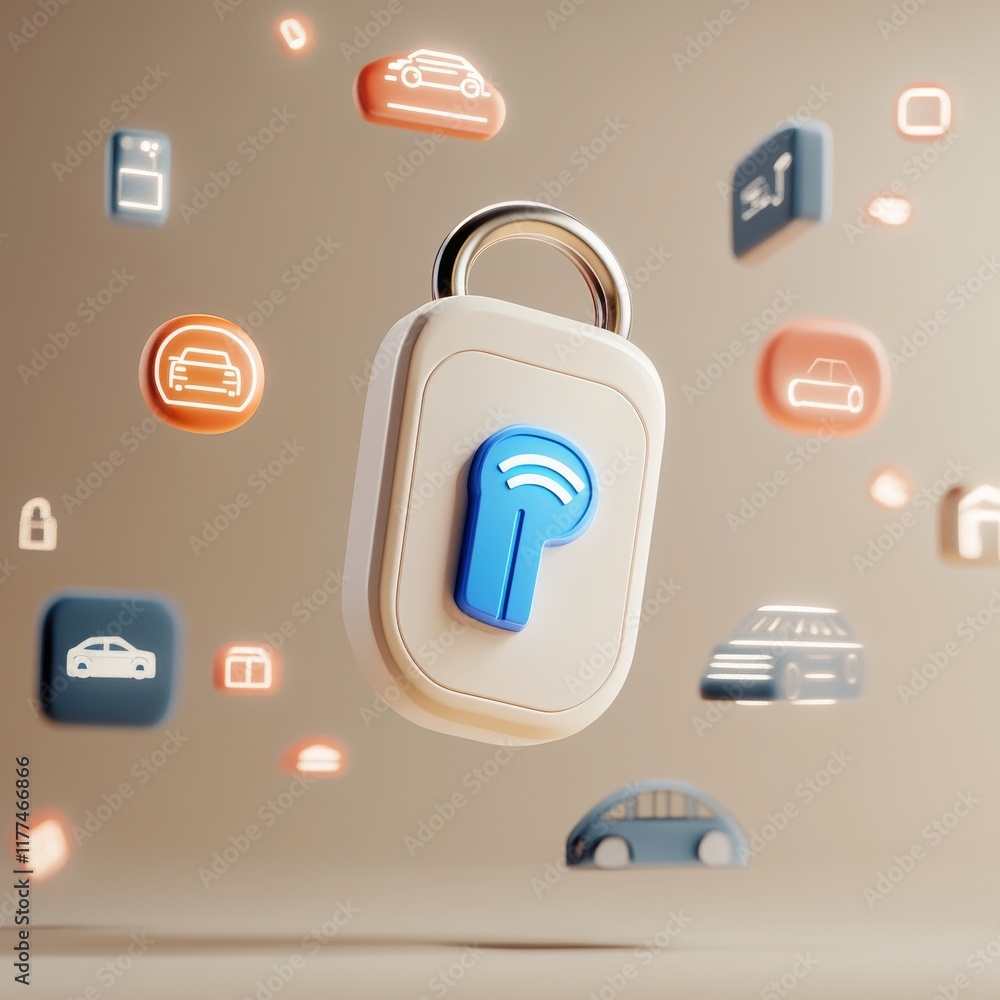 A concept video of a 3D holographic electric car key featuring a ...