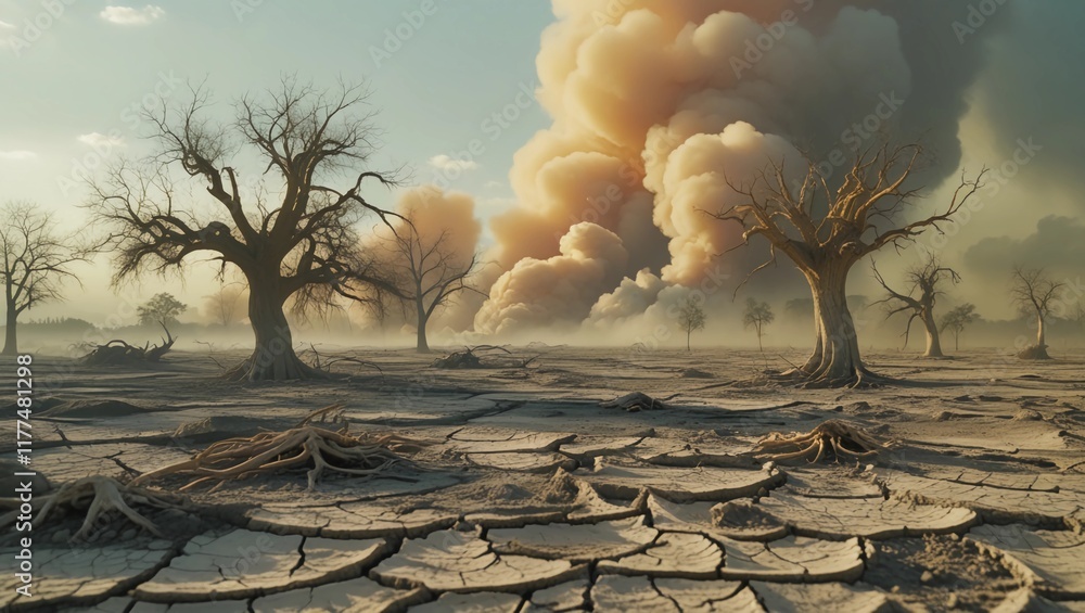 Devastating Impact of Climate Change on a Drought-Stricken Landscape Stock Photo | Adobe Stock