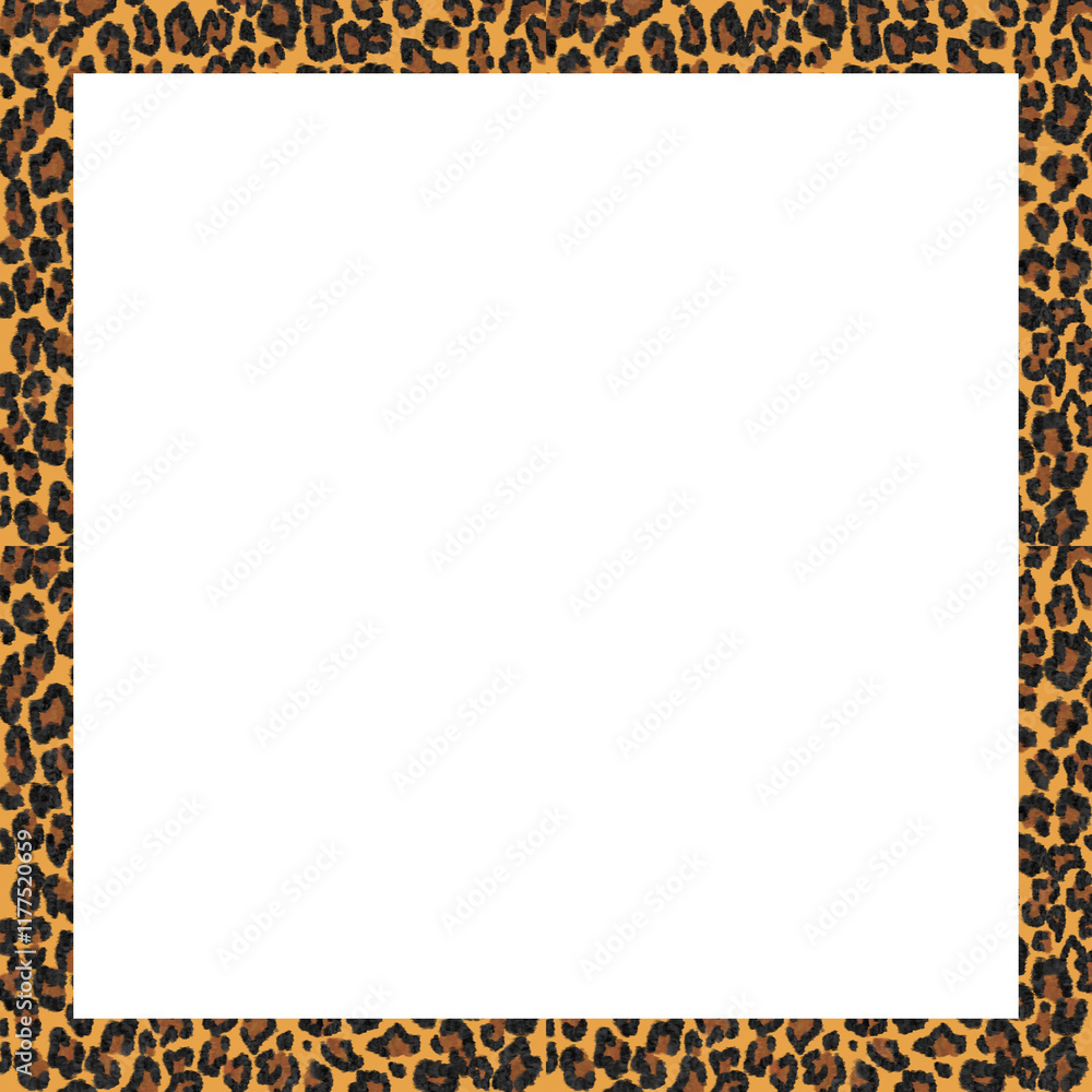 Leopard spots patterns frame. Animal prints patterns border frame ...