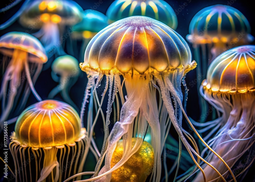 Microscopic Box Jellyfish Tentacles & Nematocysts: Detailed Macro Low ...