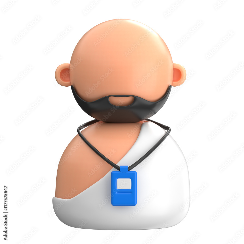 Hajj Muslim Man 3D Icon depicting a Muslim man in traditional Ihram ...