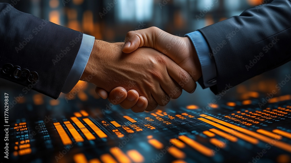 Securing the Deal: A powerful handshake seals a lucrative business ...