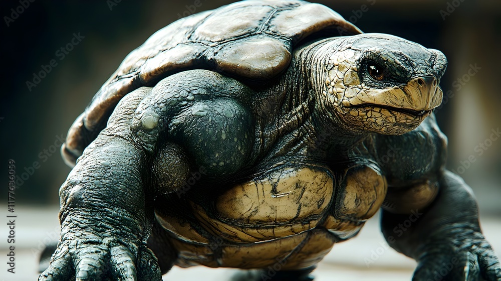 3D render of a muscular turtle bodybuilder in a cinematic Unreal Engine ...