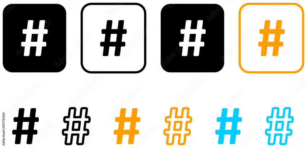 hashtag icon symbol, popular trend for social media tags - the hash ...