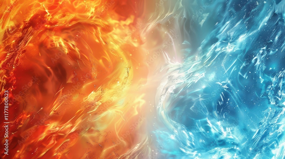 Ice and fire abstract wallpaper, a dangerous vs beautiful balance of ...