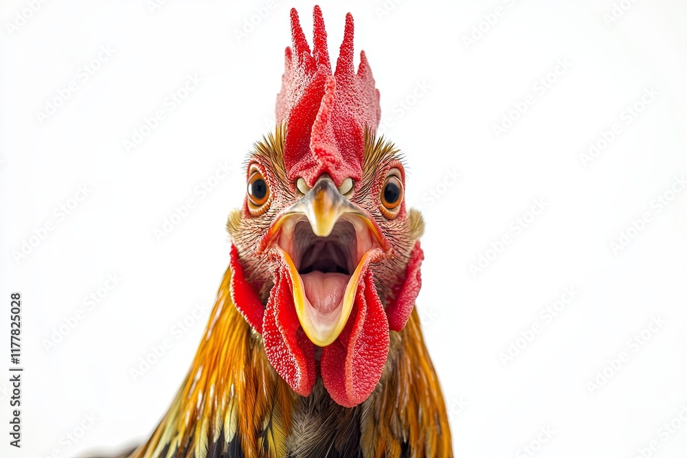 Surprised rooster with an excited expression on his face, great ...
