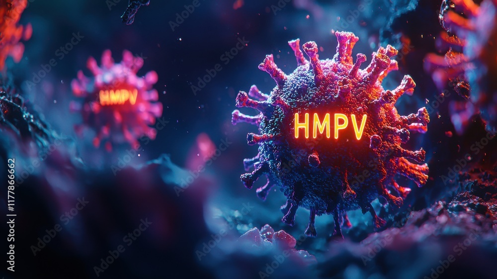 Viral outbreak of Human metapneumovirus or hmpv detailed visualization ...