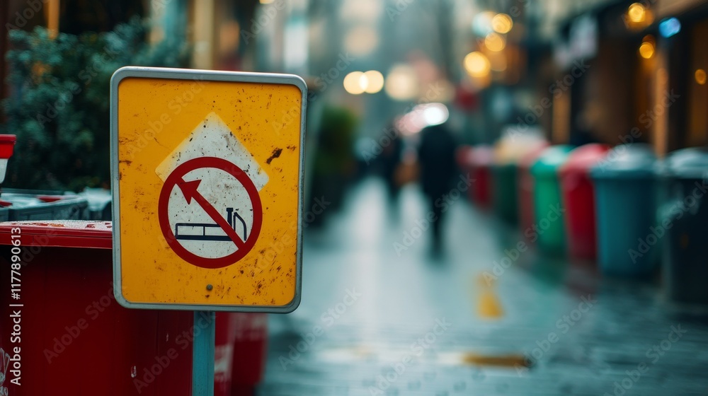 Round sign prohibiting littering. Keep clean icon, sticker or poster ...