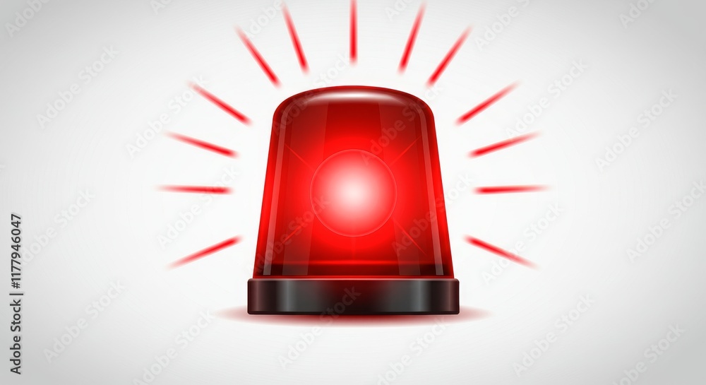 red siren isolated on a white background. 3d illustration. Red siren ...