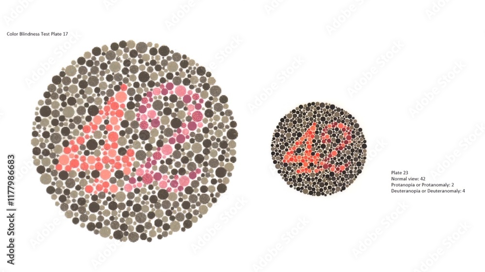 Eye Color vision test, Color Blindness Test Plate 17, Ishihara, Plate ...