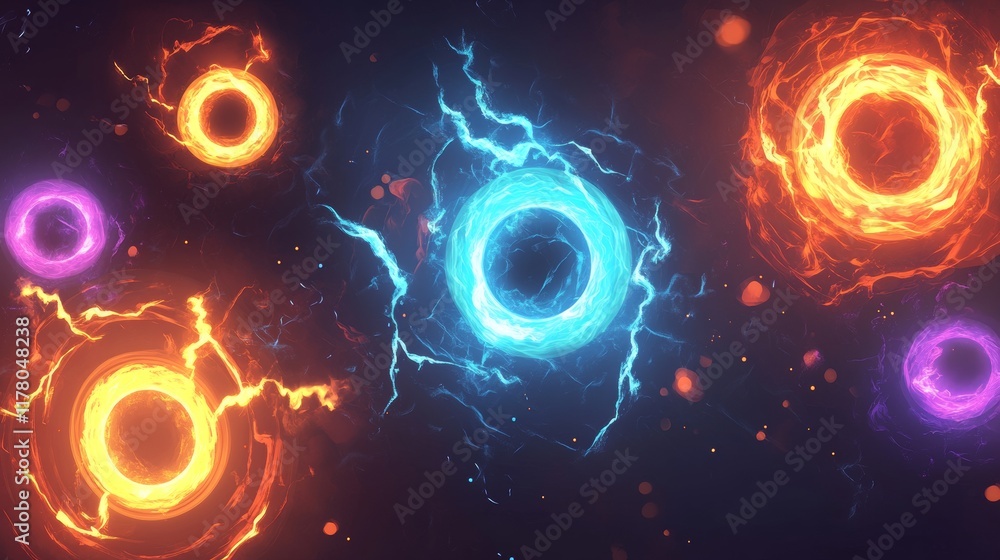 Set of light effect circles isolated on transparent background. Vector ...
