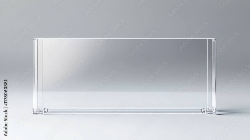 Table card holder, empty plastic name plate. Vector realistic mockup of ...