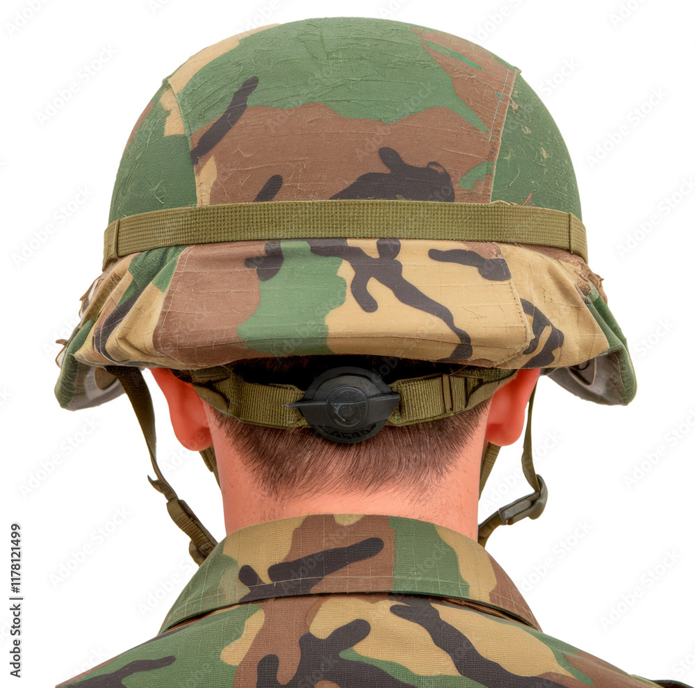 Army camouflage helmet of a soldier on transparent background PNG Stock ...
