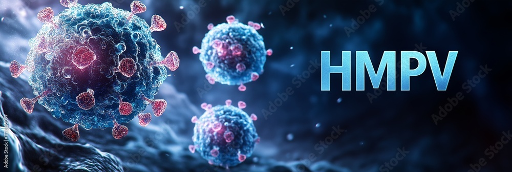 Stockillustratie Human metapneumovirus or HMPV, virus causing upper and ...