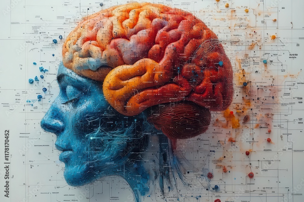 Stock-Illustration „illustrative diagram showing brain state changes ...