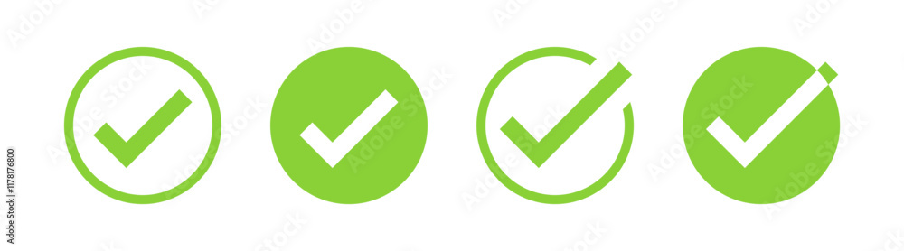 check mark icon button set. check box icon with right or correct buttons and yes checkmark icons ...