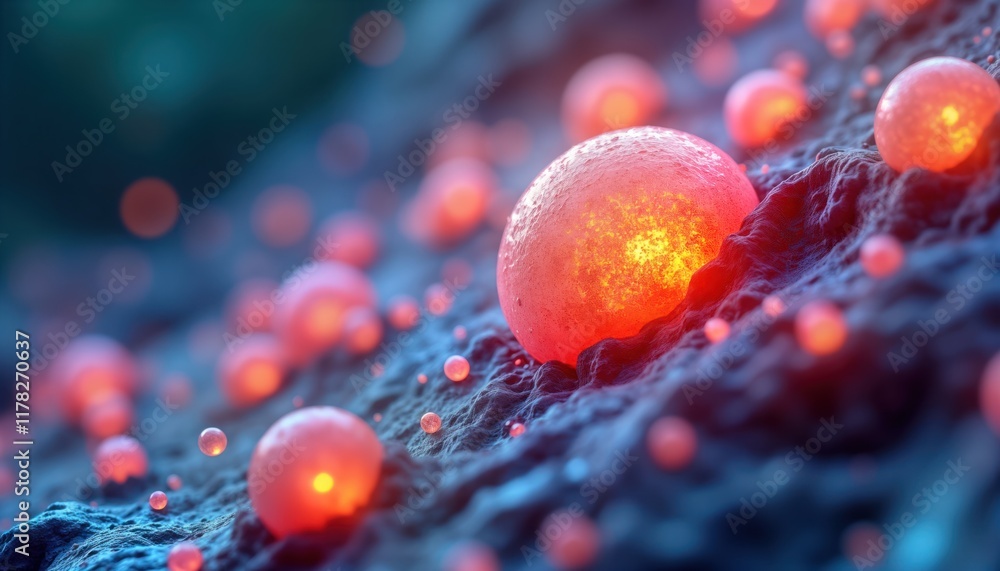 Microbiome ecosystem. Microbial cells interact with human body. Healthy ...