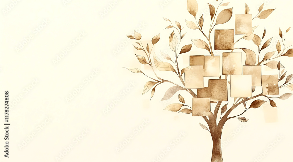 Visual representation of a family tree featuring blank squares for ...