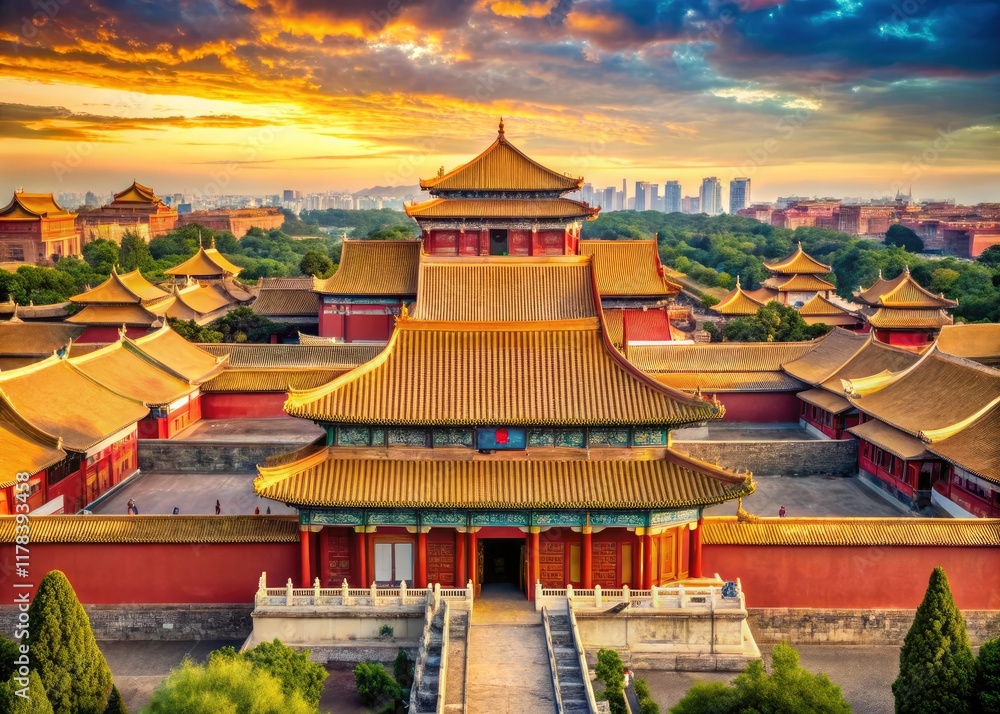 Imperial Palace architecture: the Forbidden City's red walls and golden ...