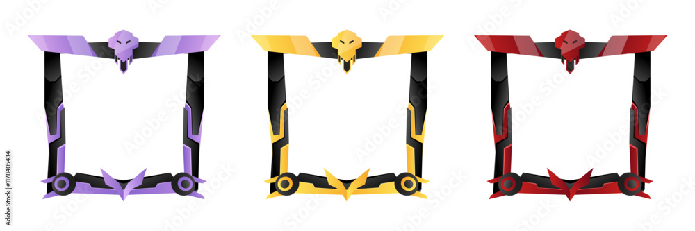 complete set of game avatar borders with modern and sophisticated ...